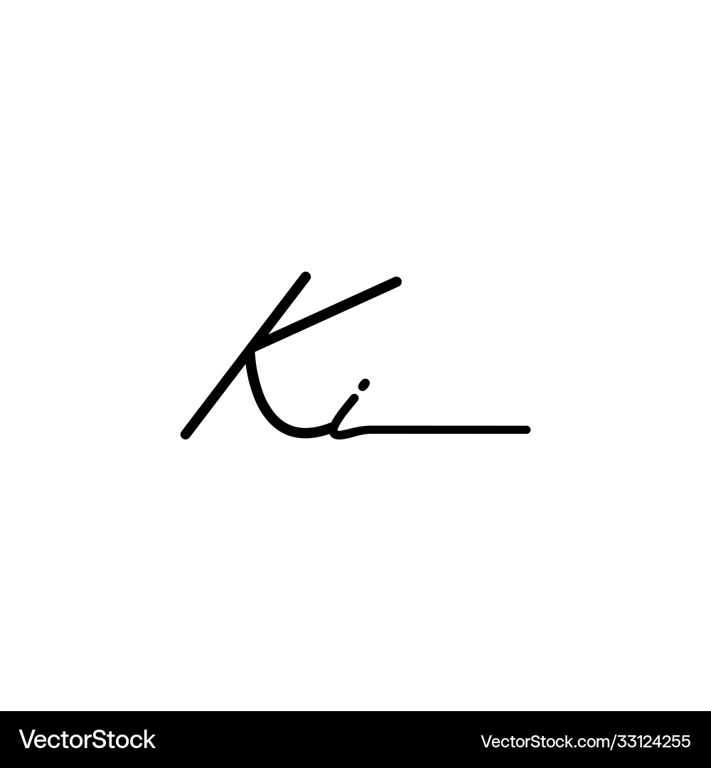 Letter ki signature logo template Royalty Free Vector Image