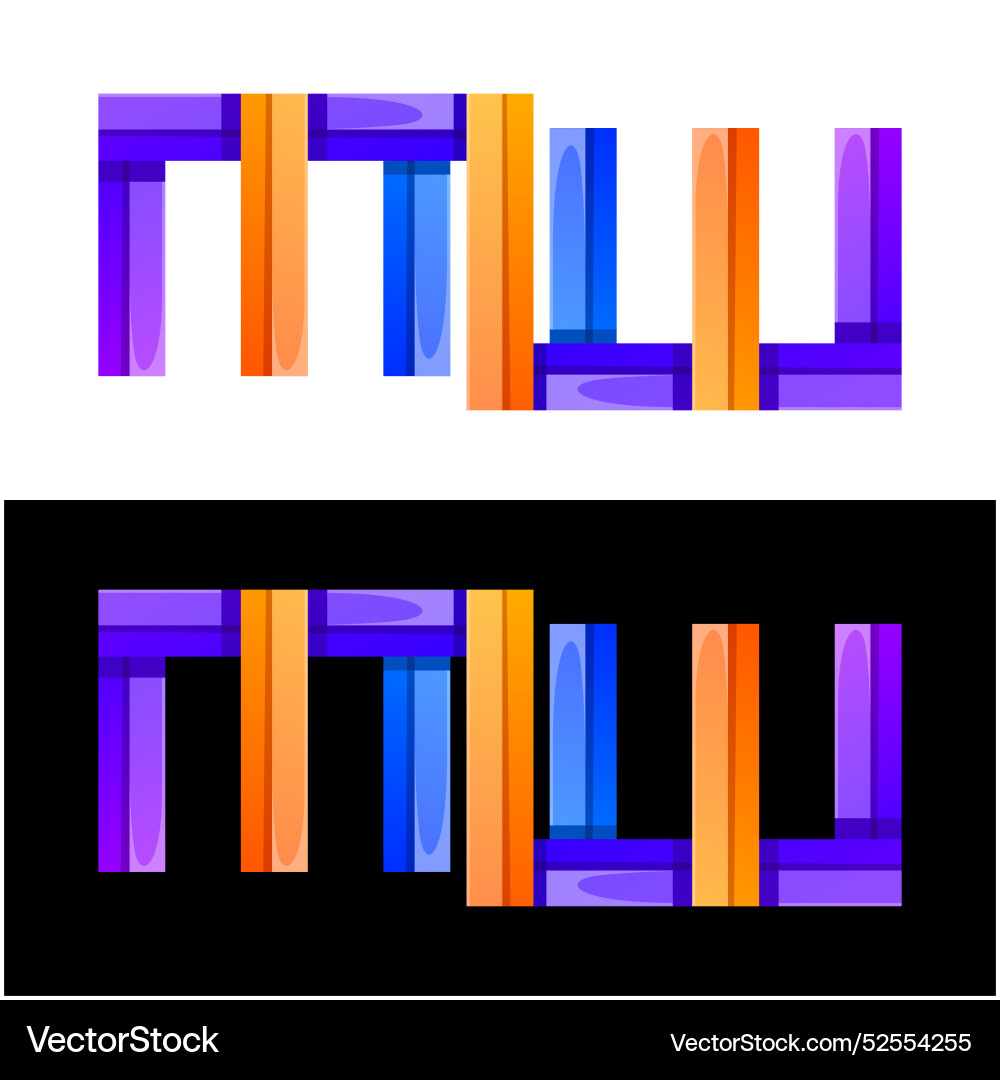 Letter m w colorful icon logo design Royalty Free Vector