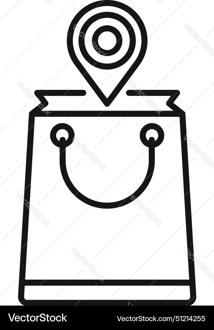 Mark store position icon outline online Royalty Free Vector
