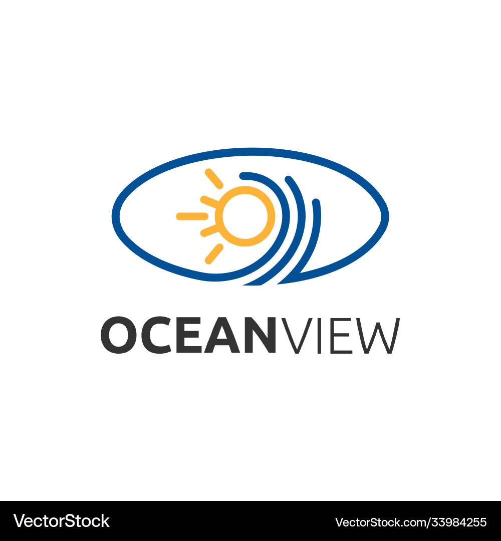 Ocean view logo Royalty Free Vector Image - VectorStock
