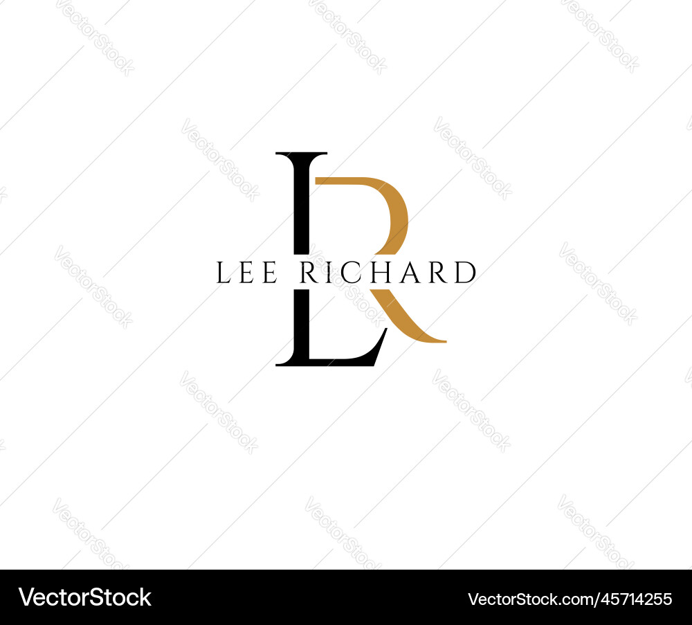 Simple linked letter mark lr logo design template Vector Image