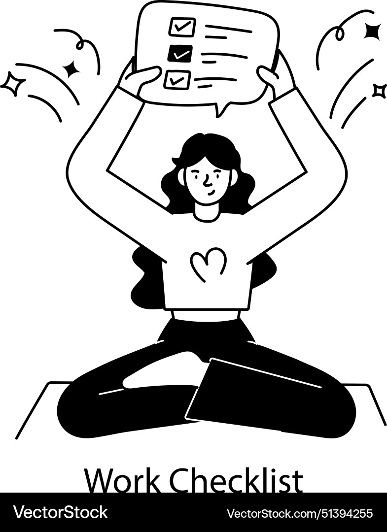 Work checklist Royalty Free Vector Image - VectorStock