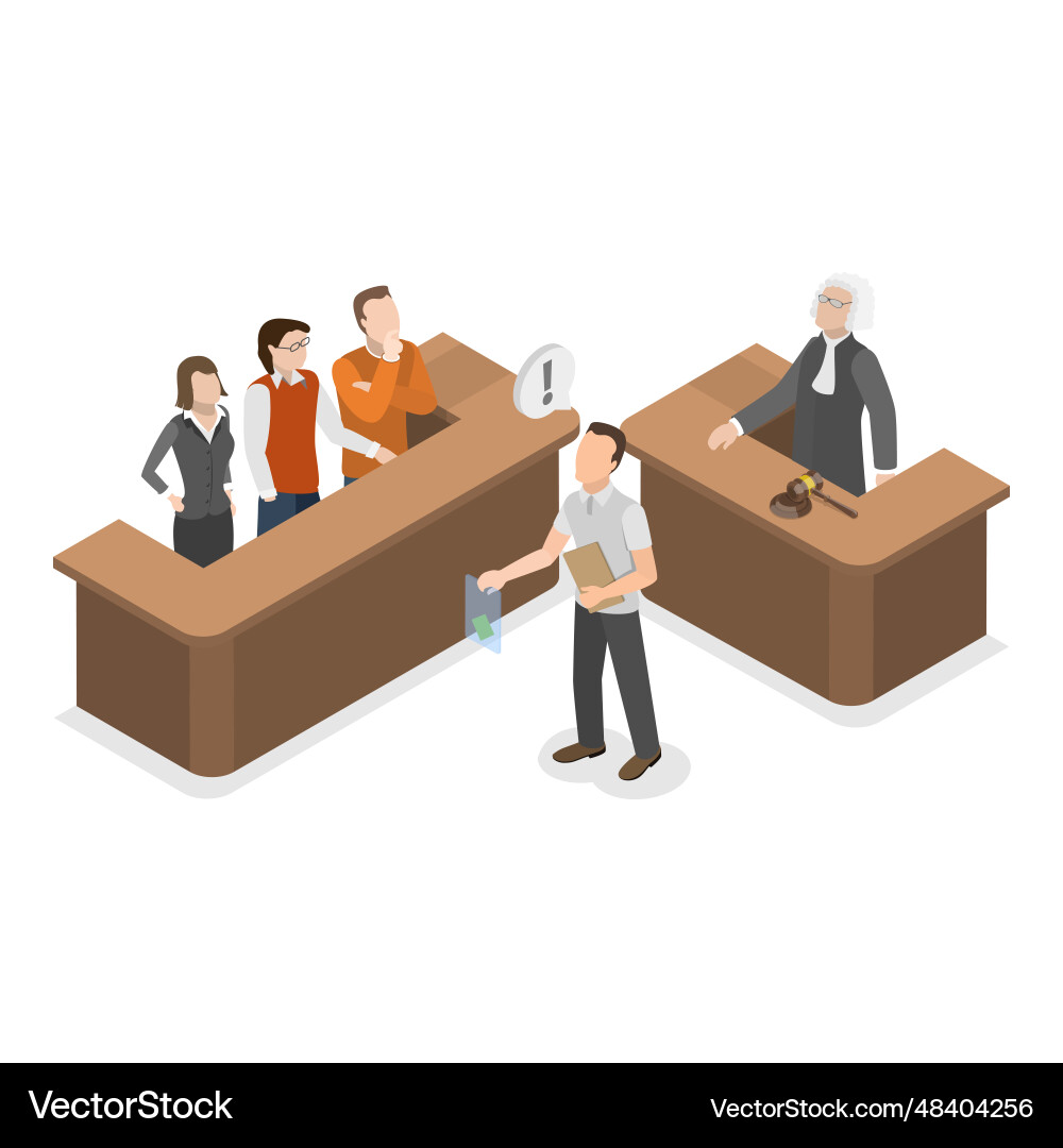 3d isometric flat of criminal Royalty Free Vector Image