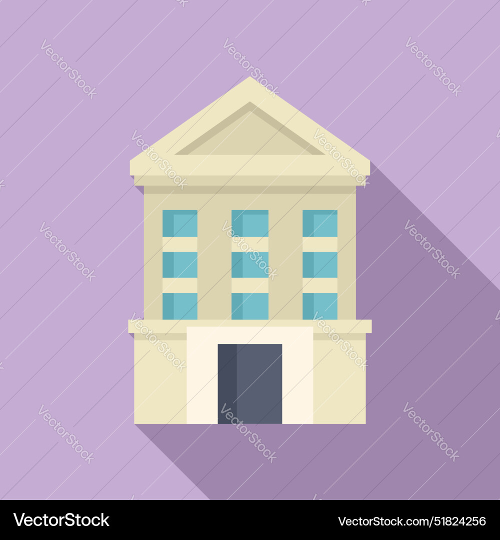 Classical building facade with columns and glass Vector Image