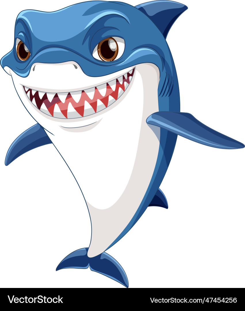Cute shark cartoon character Royalty Free Vector Image