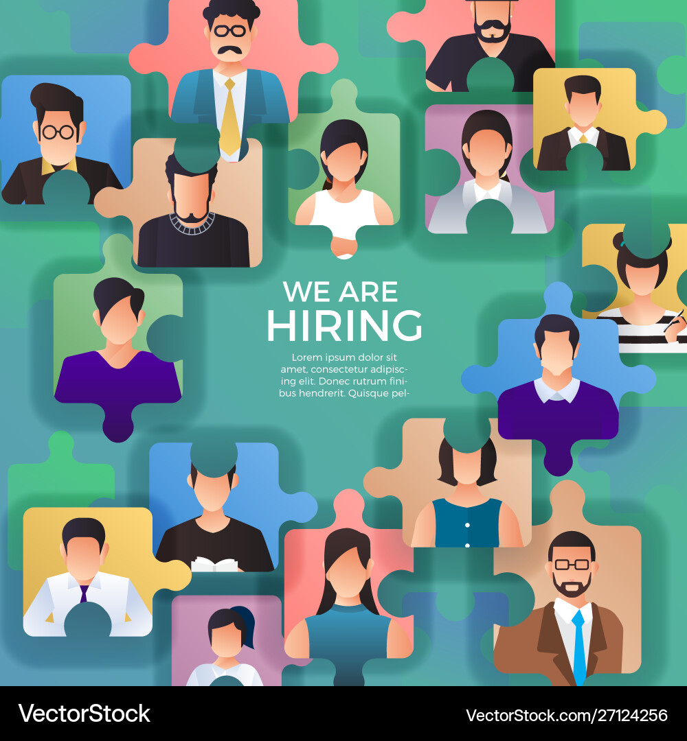 Design concept the finding employee hr job Vector Image
