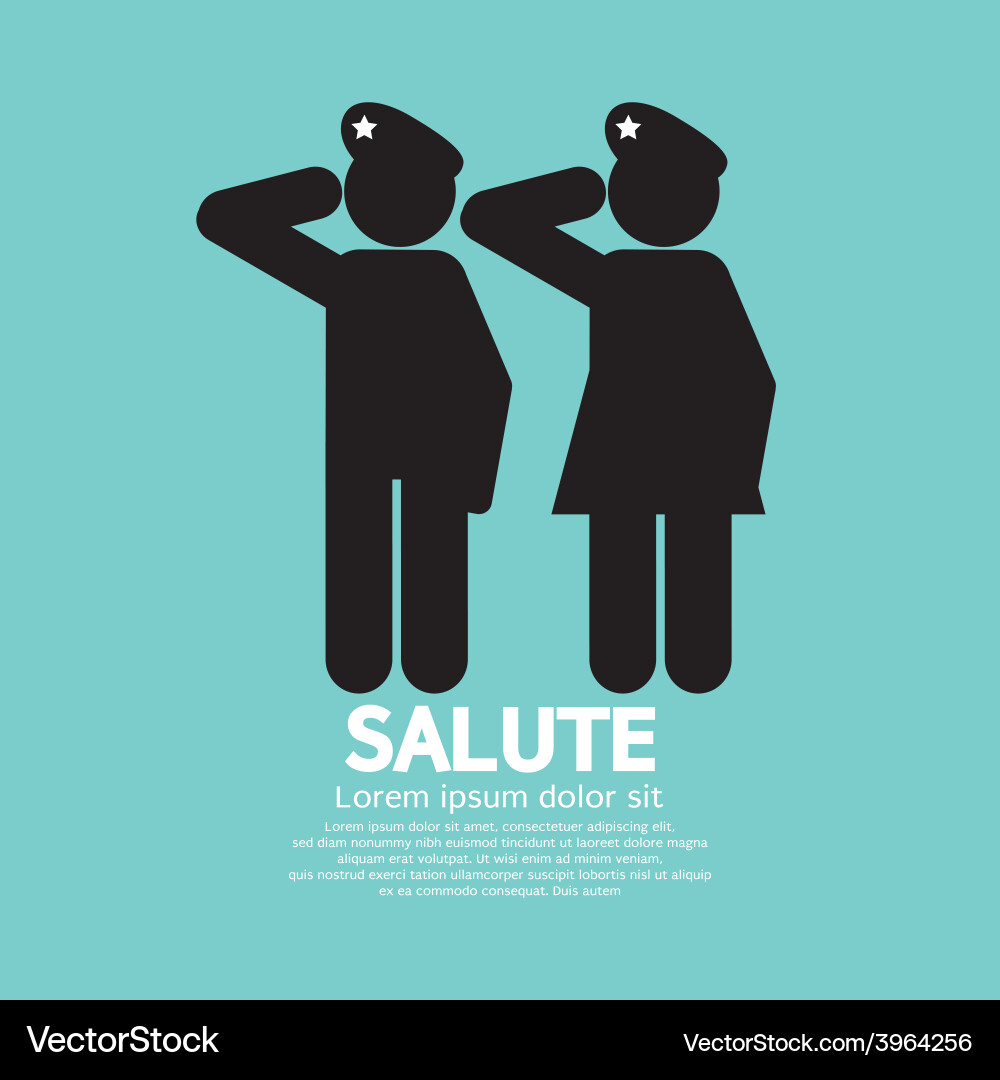 Man and Woman Saluting Royalty Free Vector Image