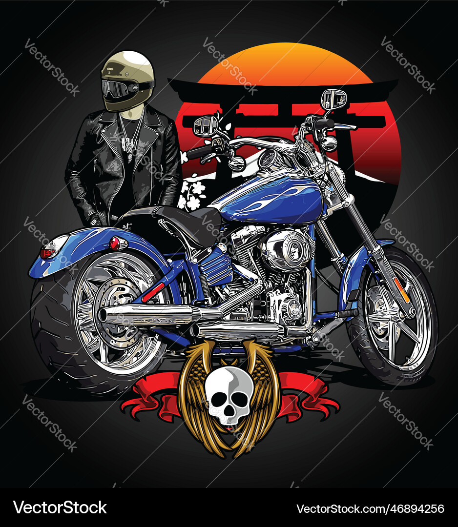 Motorcycle cruiser template for graphic design – Royalty-Free Vector ...