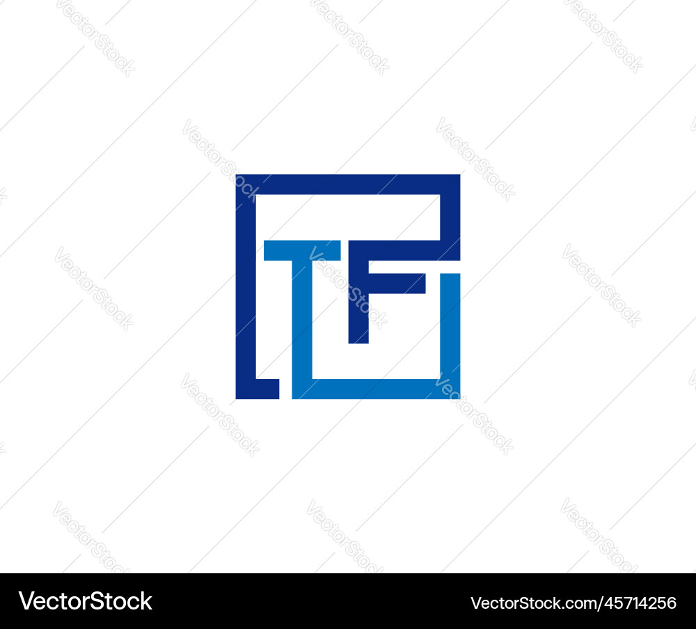 Simple linked letter tf logo design template Vector Image