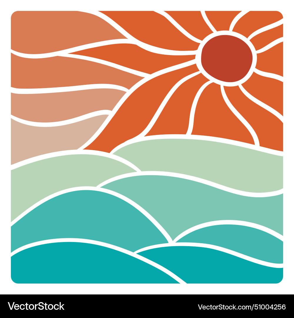 Sunset seascape Royalty Free Vector Image - VectorStock