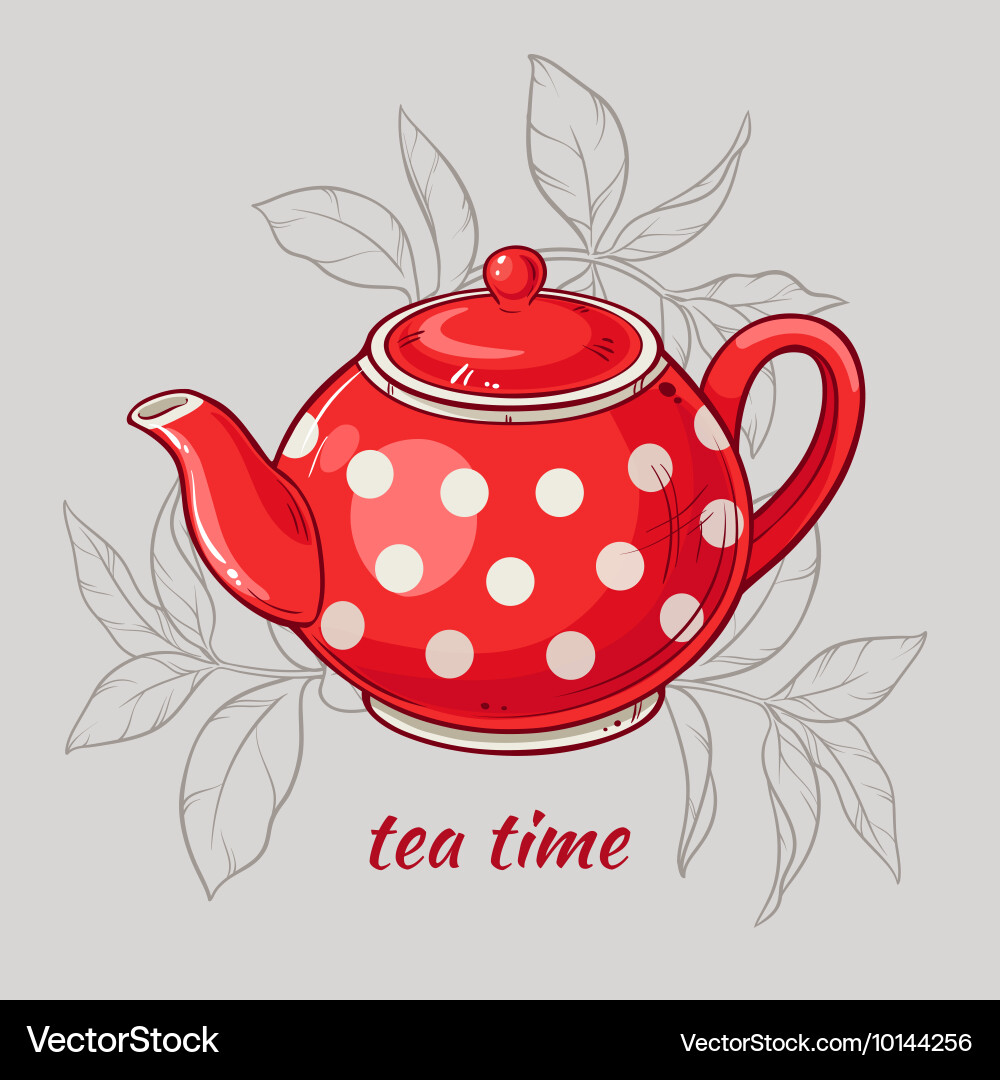 Teapot red Royalty Free Vector Image - VectorStock