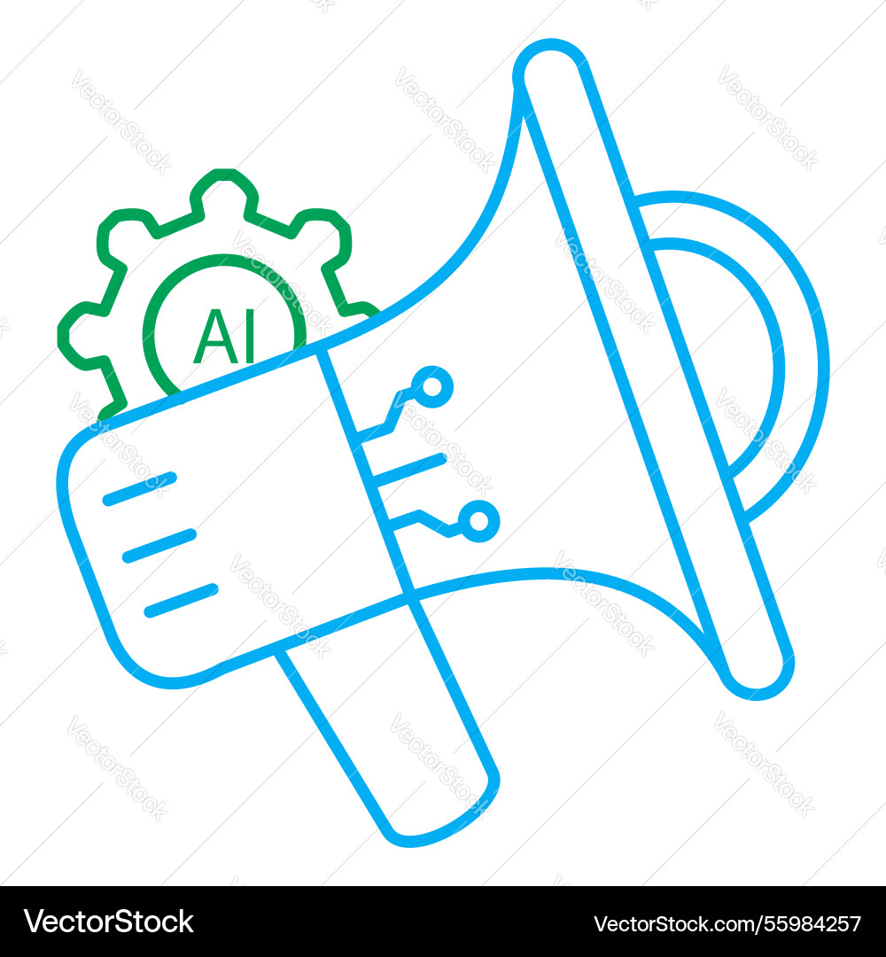 AI Marketing Automation Icon Royalty Free Vector Image