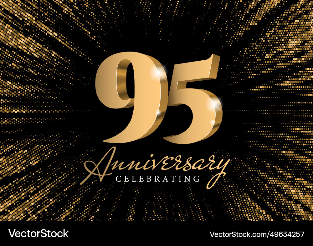 Anniversary 95 gold 3d numbers Royalty Free Vector Image