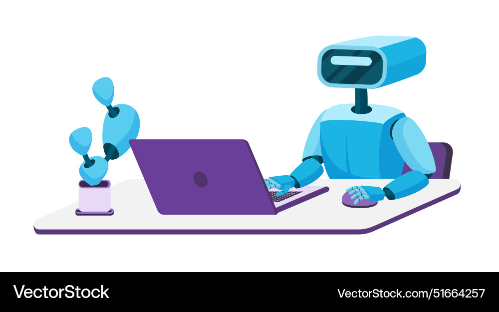 Automated office work automation of business Vector Image