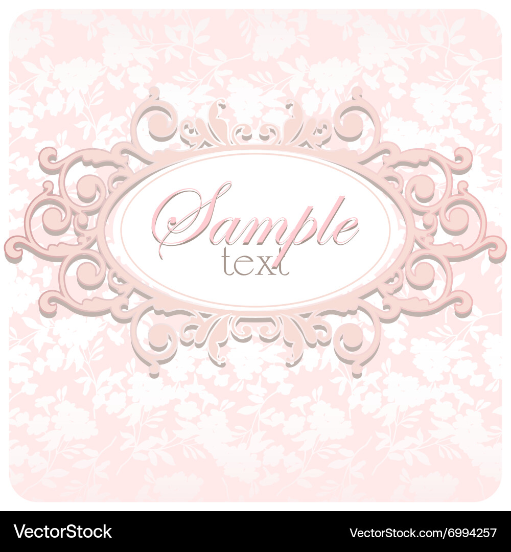 Beautiful wedding card with frame Royalty Free Vector Image