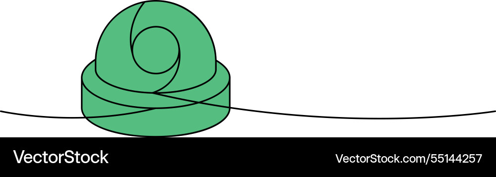 Cctv camera one line colored continuous drawing Vector Image