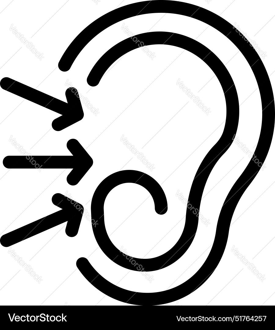 Human ear hearing sound waves icon Royalty Free Vector Image