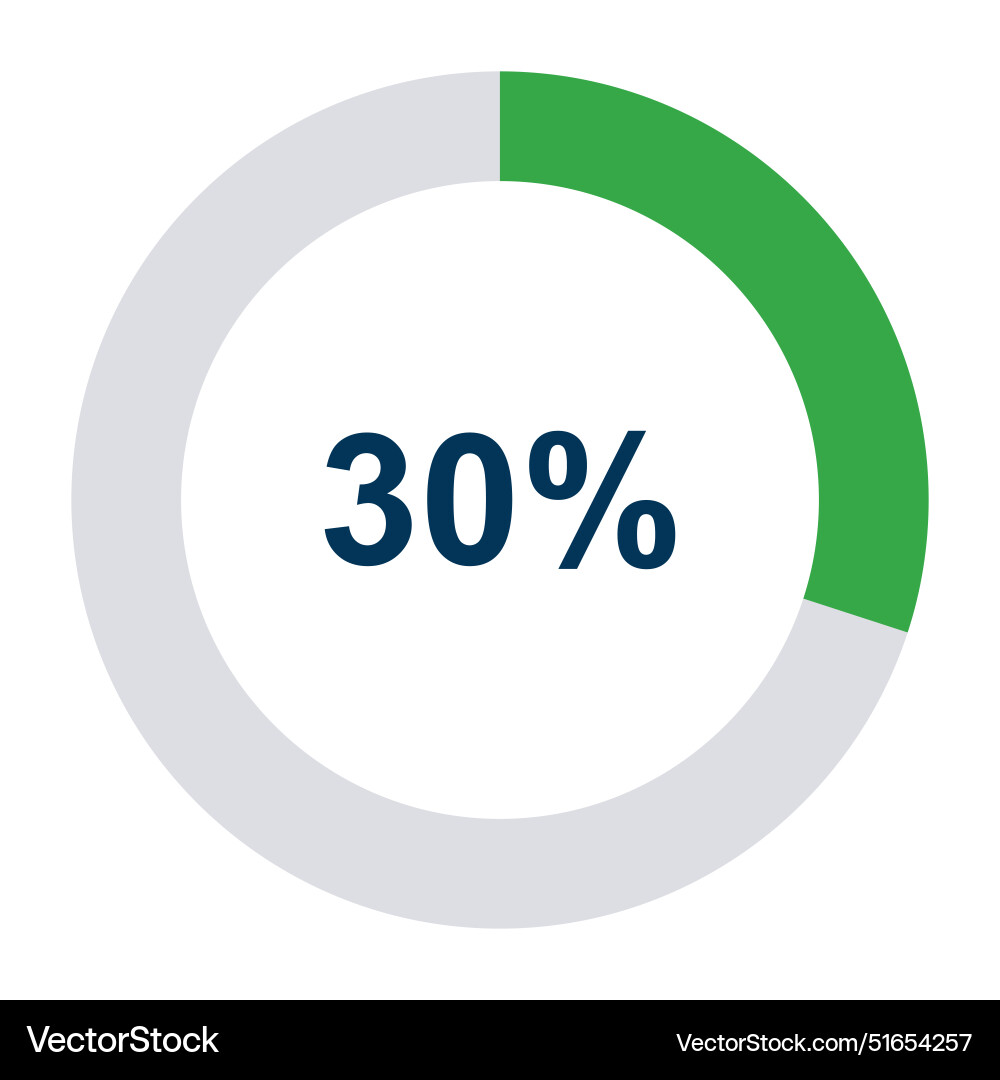 Information round diagram 30 percent icon Vector Image
