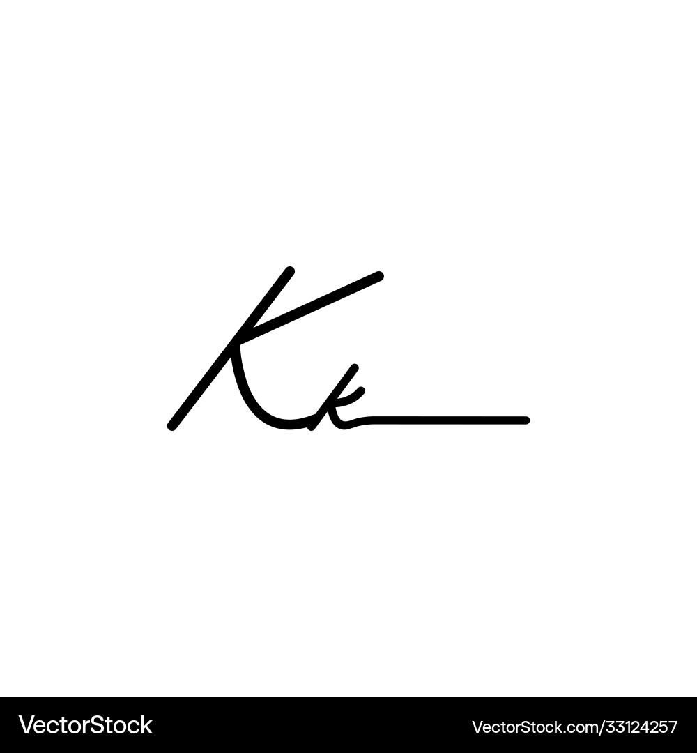 Letter kk signature logo template Royalty Free Vector Image