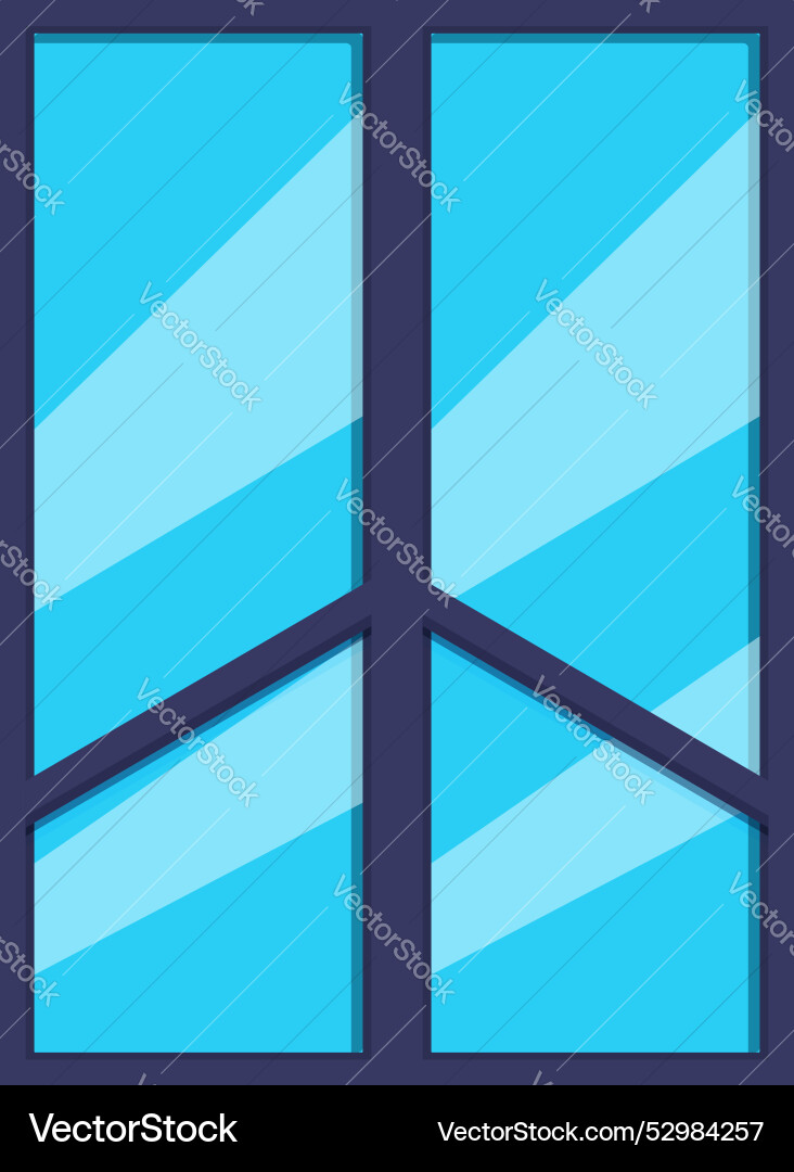Modern window frame with a blue sky visible Vector Image