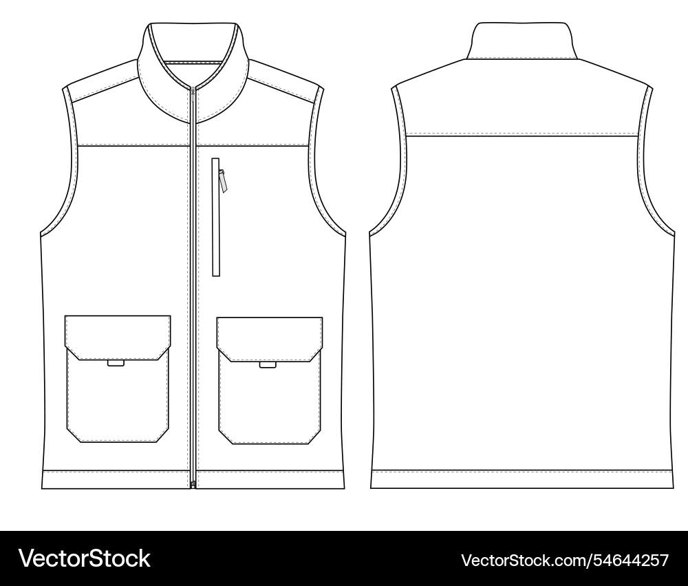 Modern Zippered Vest Jacket Royalty Free Vector Image