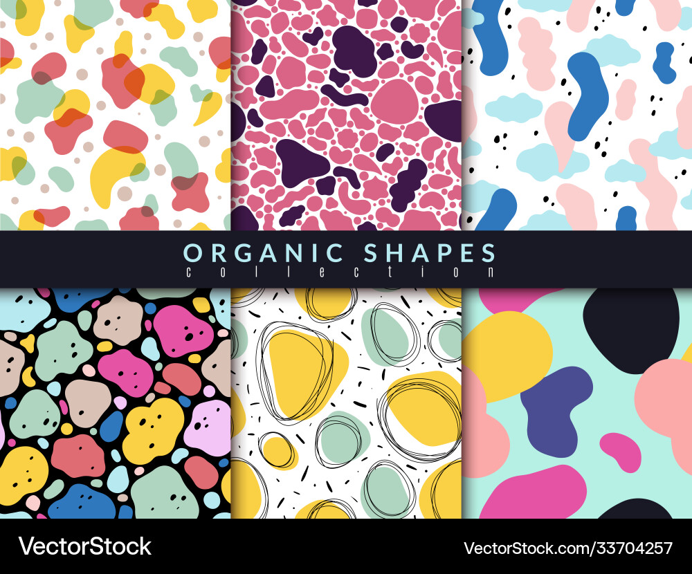 Organic shapes seamless pattern abstract color Vector Image