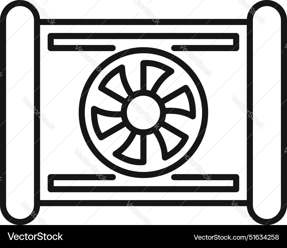 Computer fan cooling system icon showing heat Vector Image