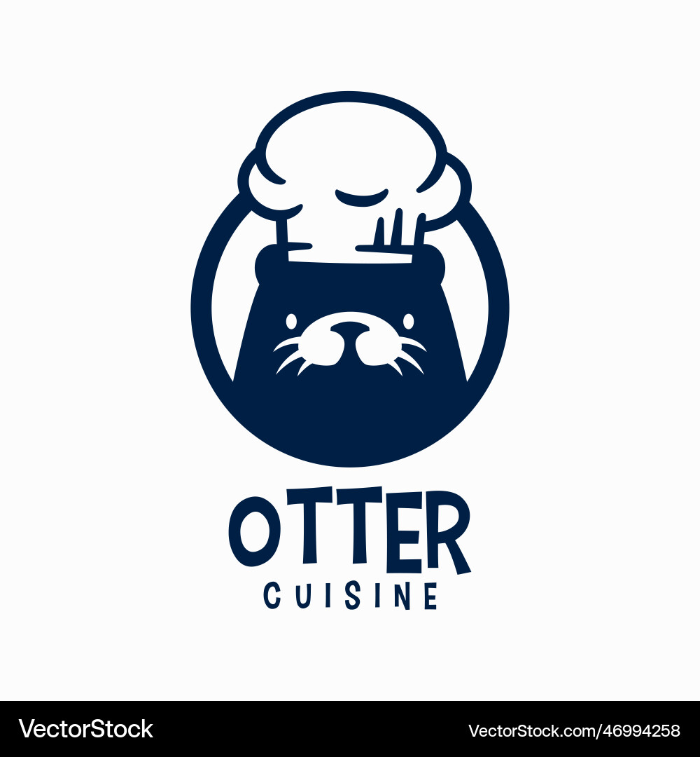 Cute Otter Chef Mascot Logo Royalty Free Vector Image