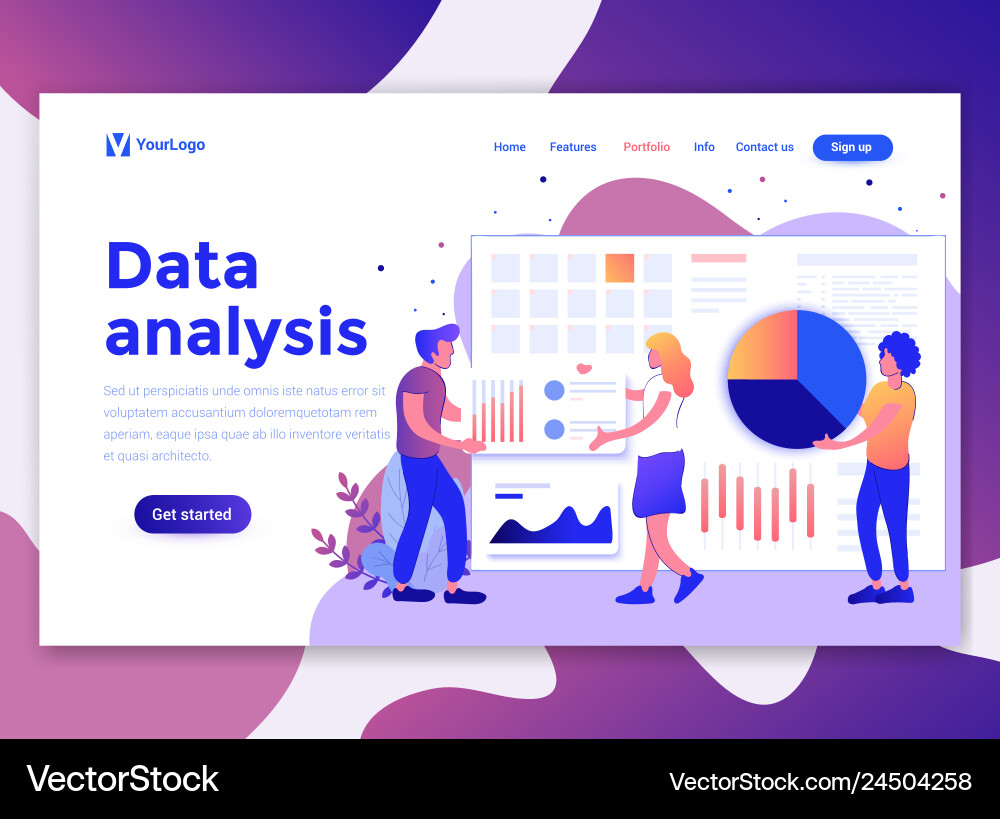 Flat modern design of wesite template - data Vector Image