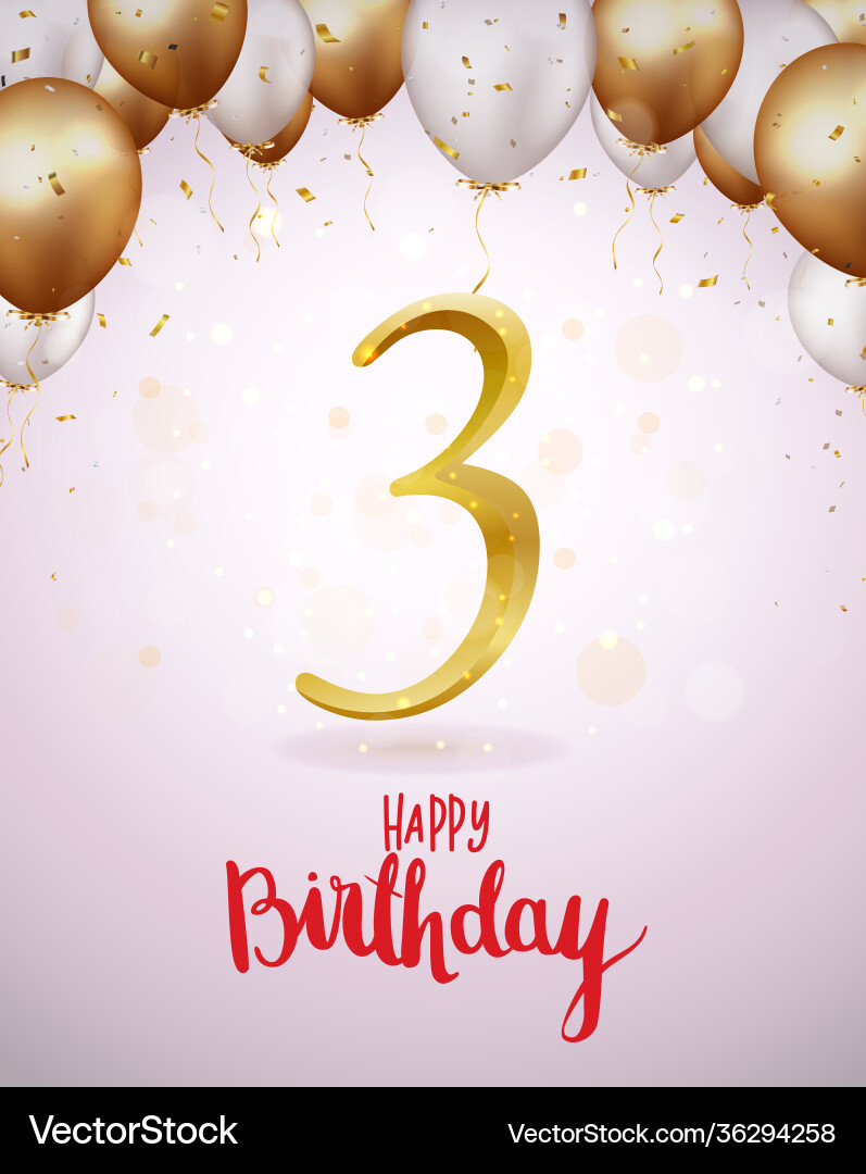 Happy birthday celebrations with number Royalty Free Vector