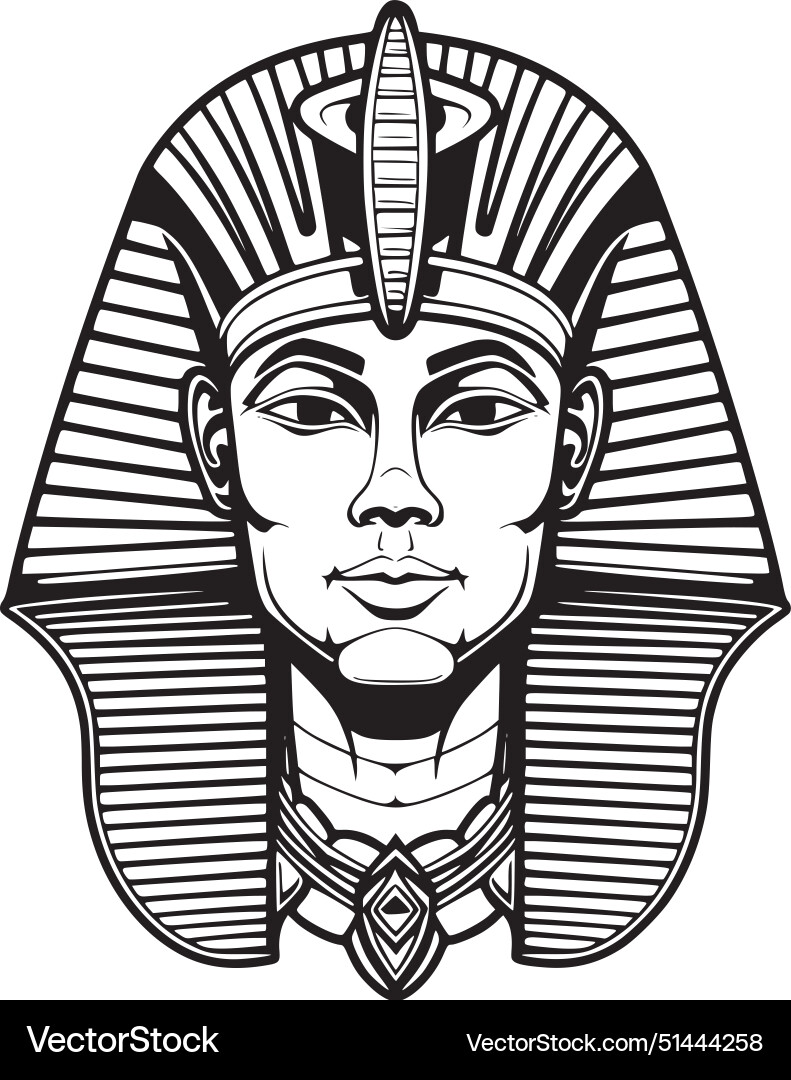 Pharaoh - minimalist and flat logo Royalty Free Vector Image