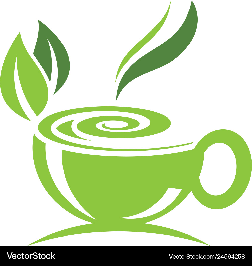 Tea cup logo template Royalty Free Vector Image