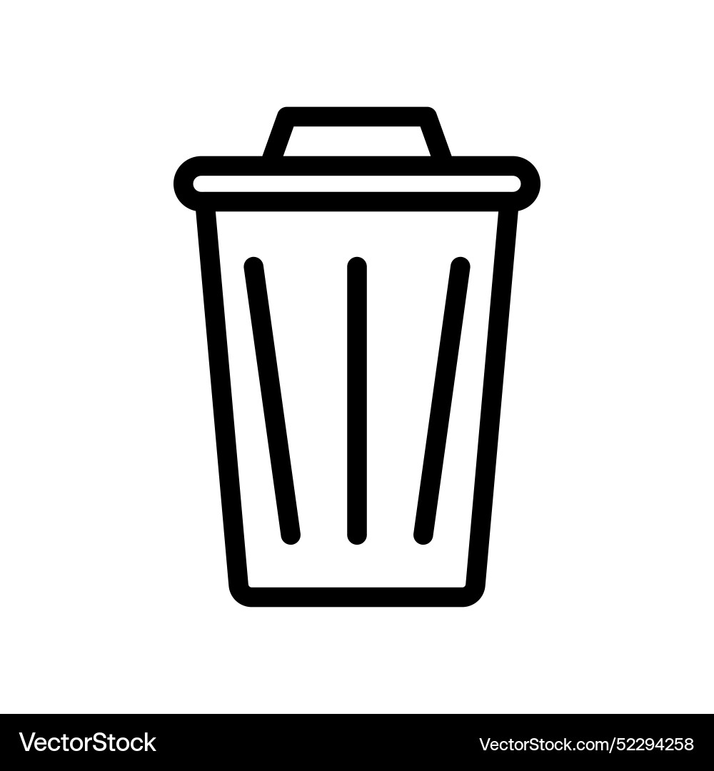 Trash icon linear logo mark in black and white Vector Image