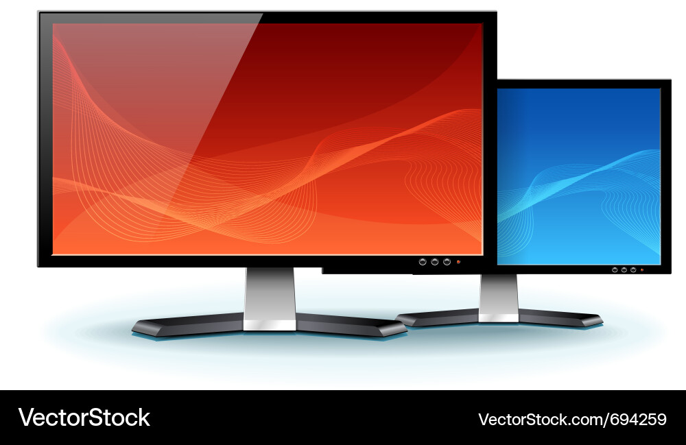 Computer flat lcd plasma monitor Royalty Free Vector Image