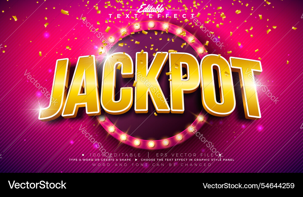 Jackpot 3d text effect design editable and Vector Image