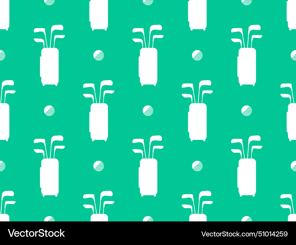 Seamless pattern with golf clubs in a bag Vector Image
