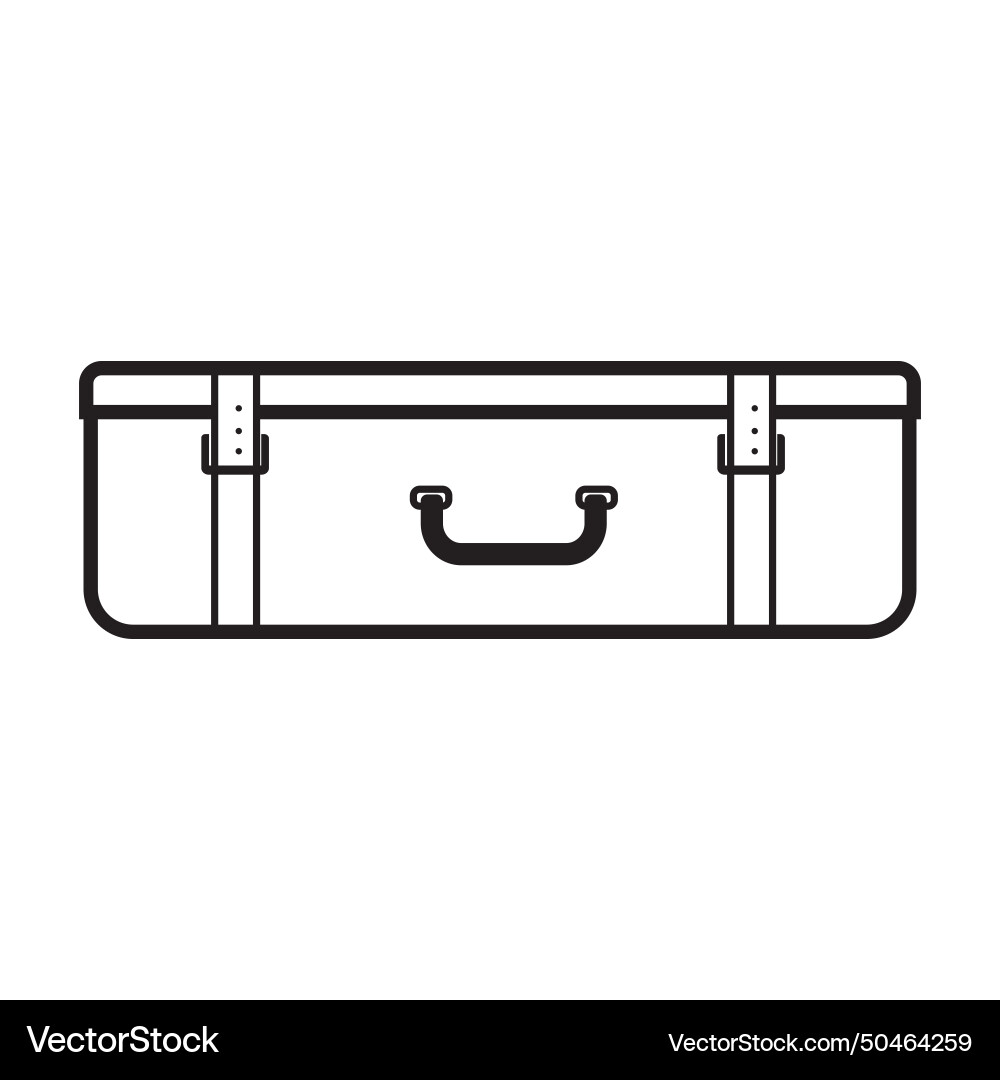 Suitcase bag black outline Royalty Free Vector Image