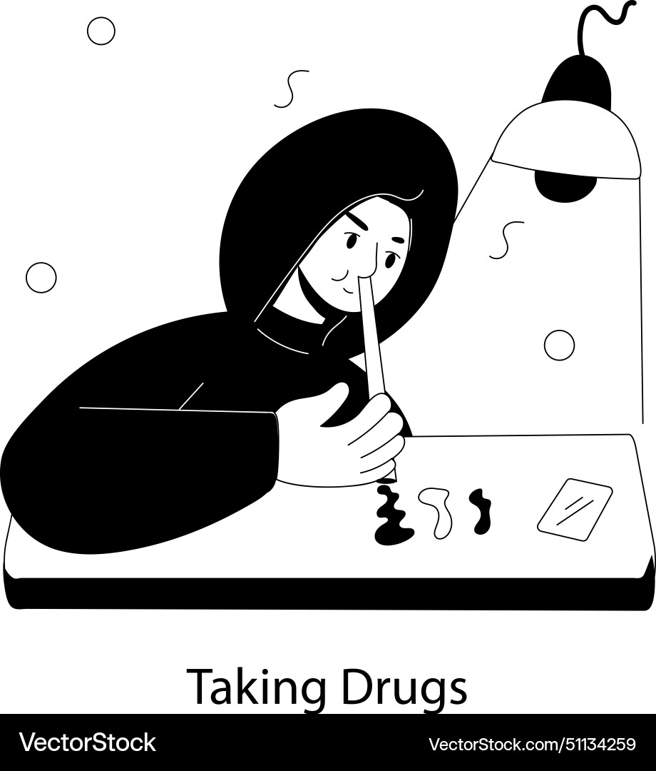 Taking drugs Royalty Free Vector Image - VectorStock