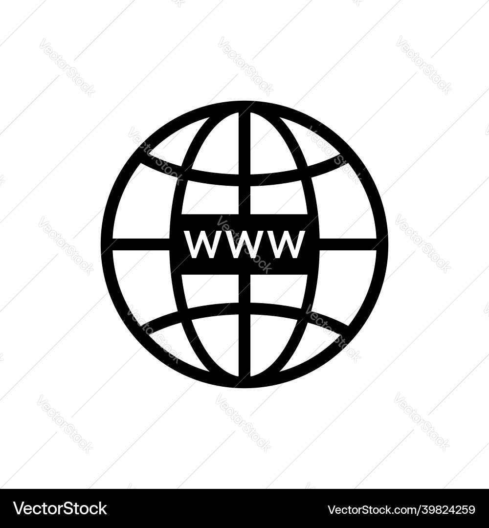 Web site icon www symbol for internet domain Vector Image