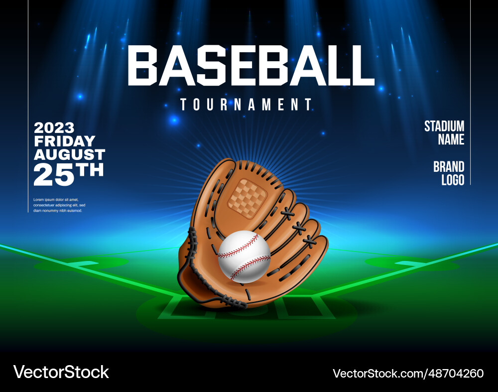 Baseball Tournament Poster Template Royalty Free Vector