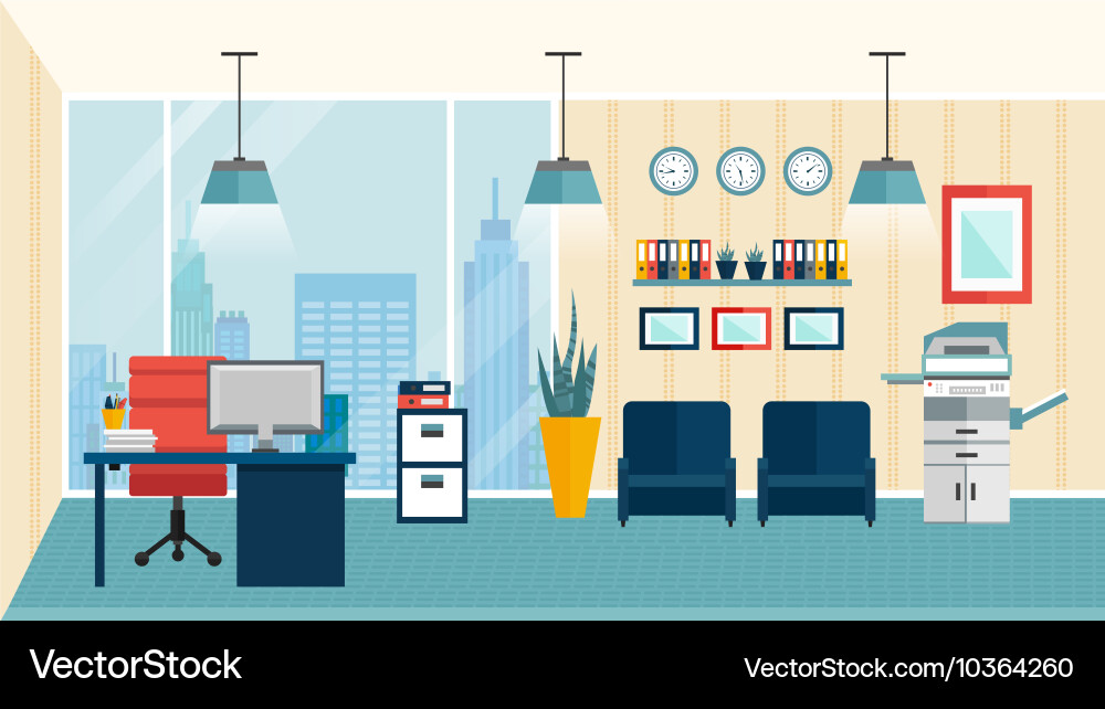 Contemporary Office Space Royalty Free Vector Image