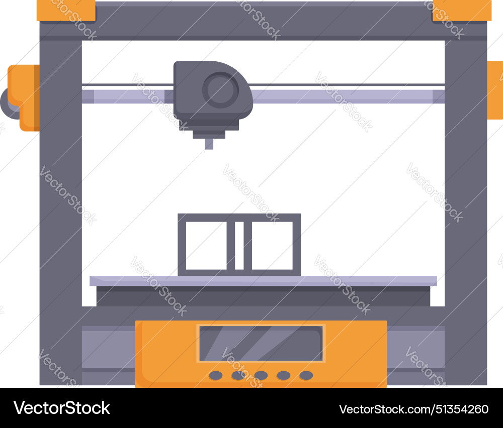 Digital of a 3d printer in operation Royalty Free Vector