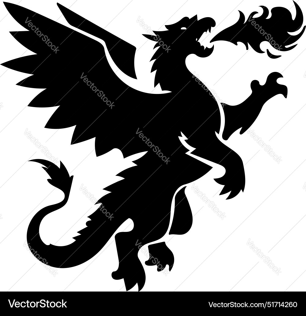 Dragon silhouette Royalty Free Vector Image - VectorStock
