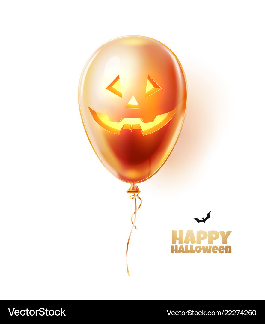 Halloween balloon with scary spooky face Vector Image