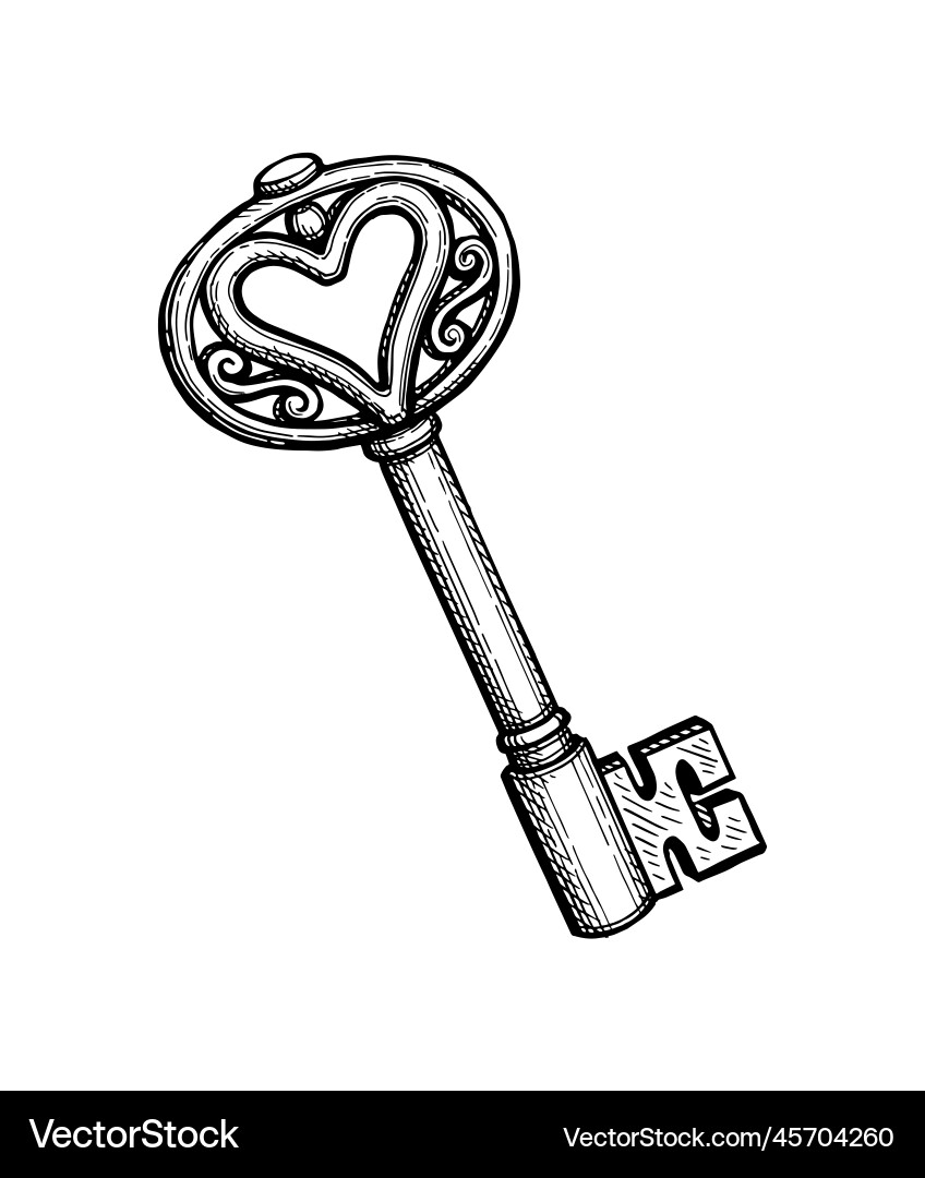 Heart Key Sketch