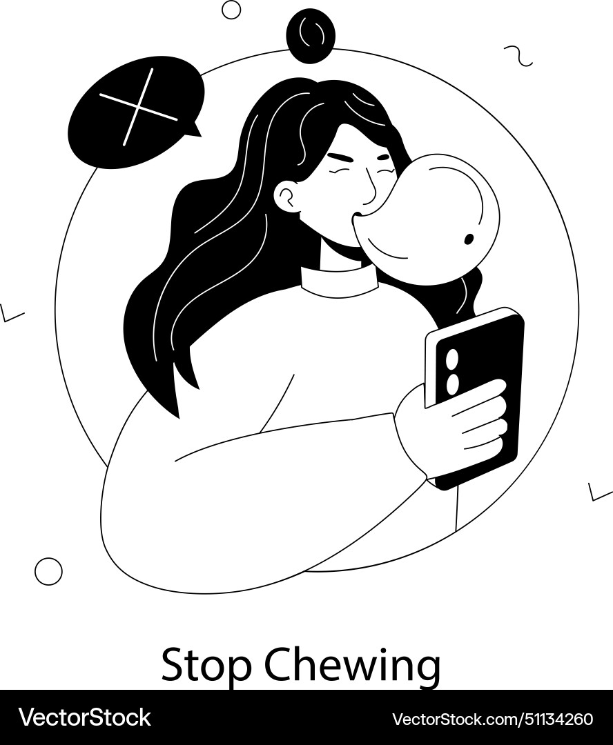 Stop chewing Royalty Free Vector Image - VectorStock