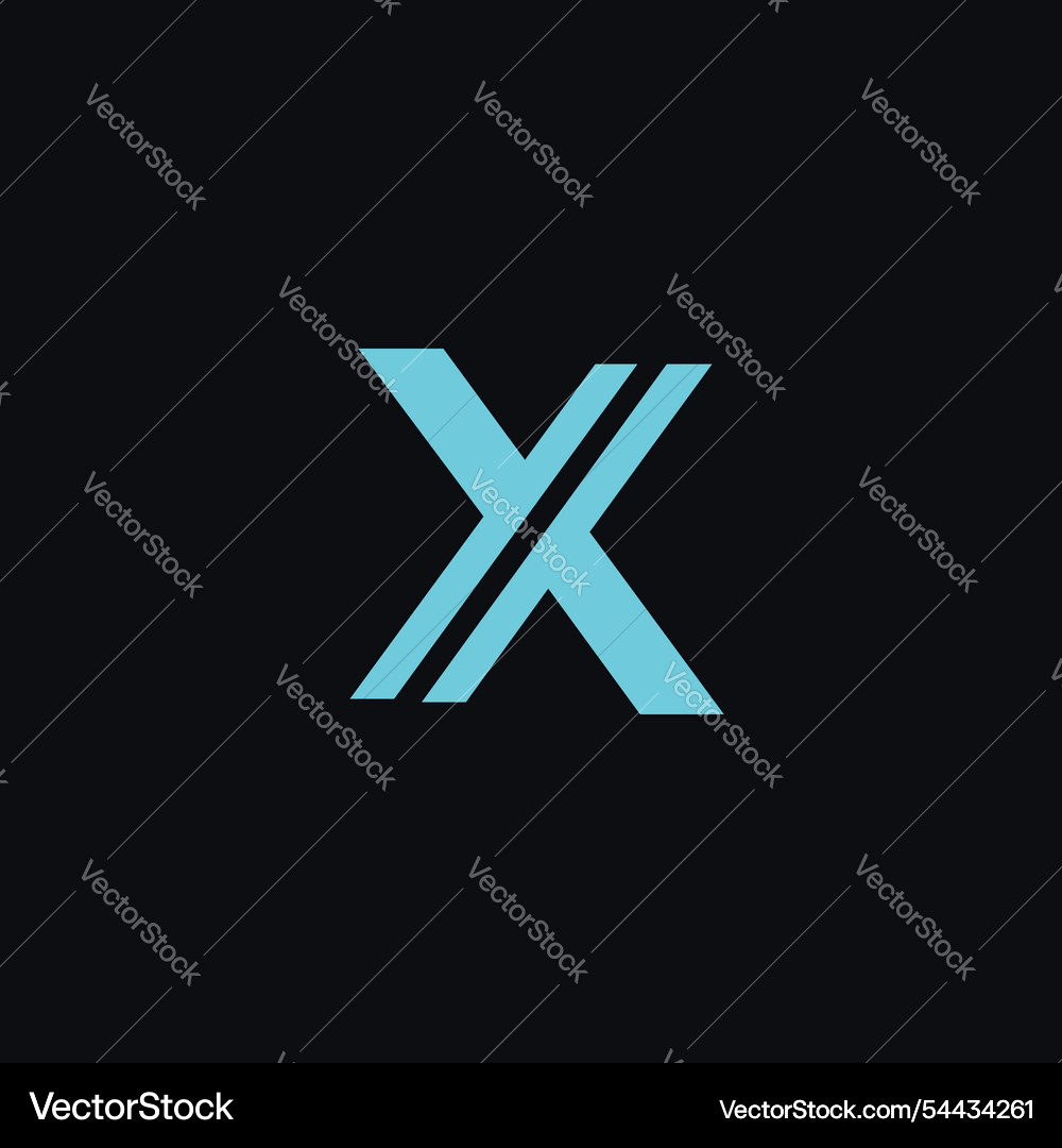 Abstract blue letter x logo on a black background Vector Image
