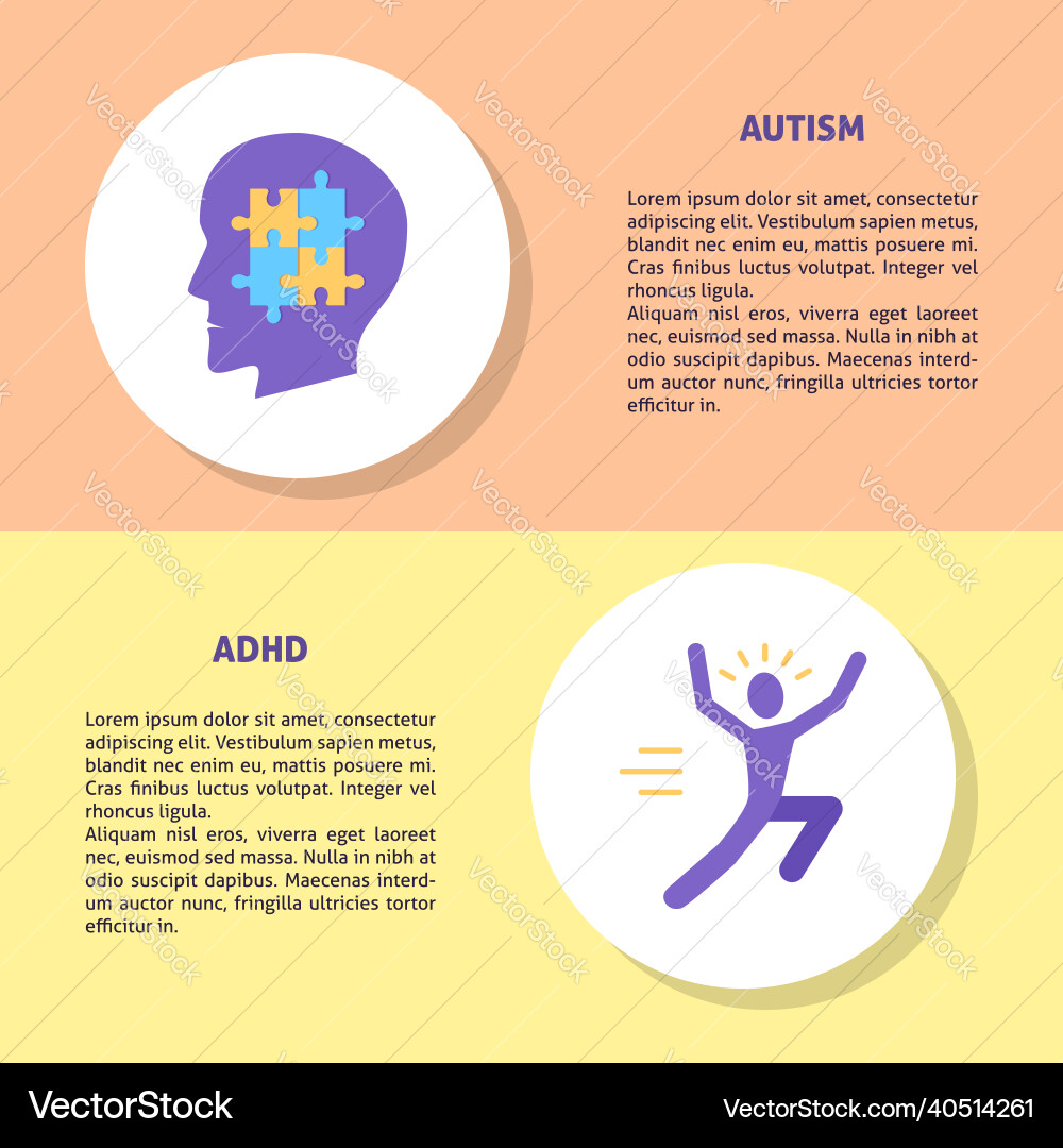 Autism and adhd flyer templates with place Vector Image