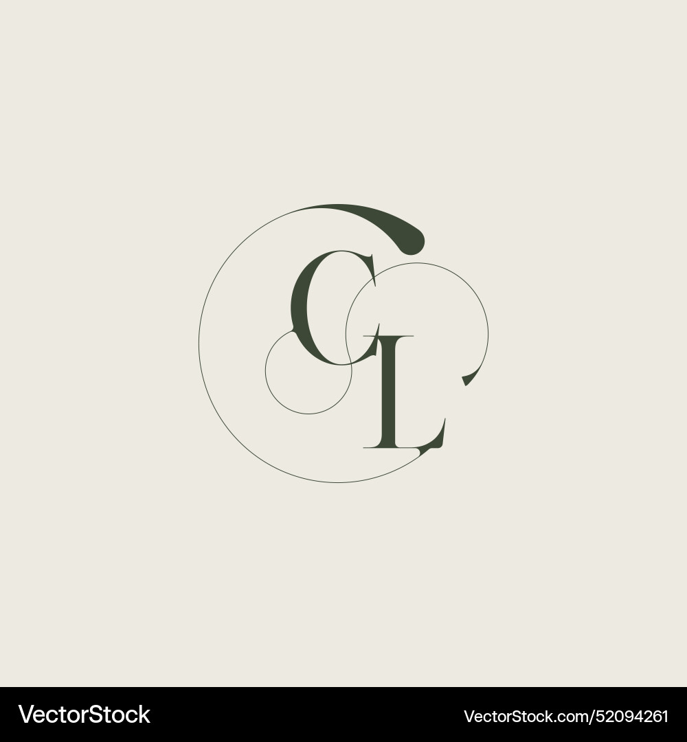 Beautiful monogram initial elegant line concept Vector Image