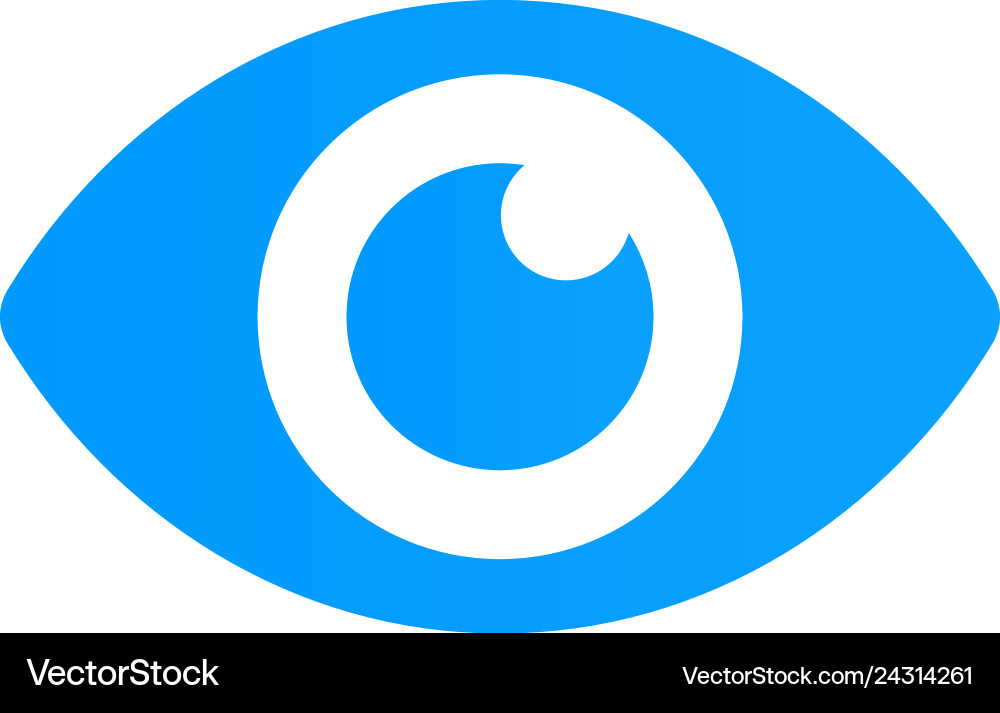 Blue eye icon look and vision Royalty Free Vector Image